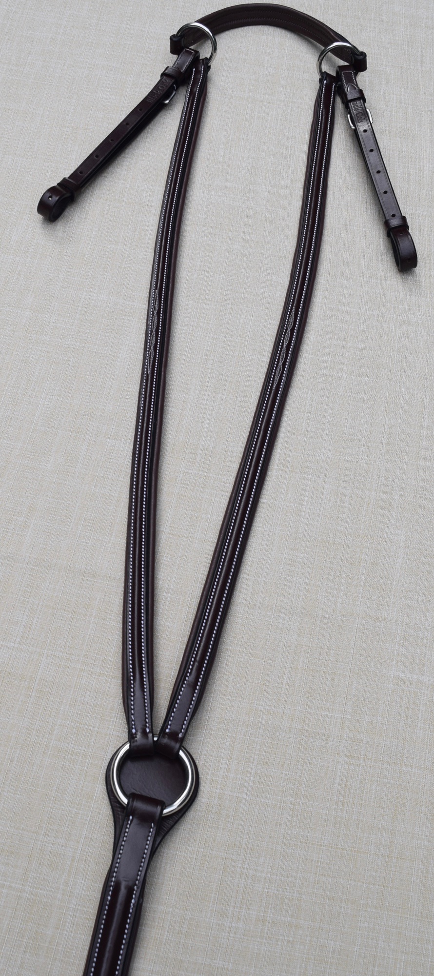 KL Select - Black Oak Pebble Grip Reins 3/4" Brown Buckle Closure with Stops - System Equine