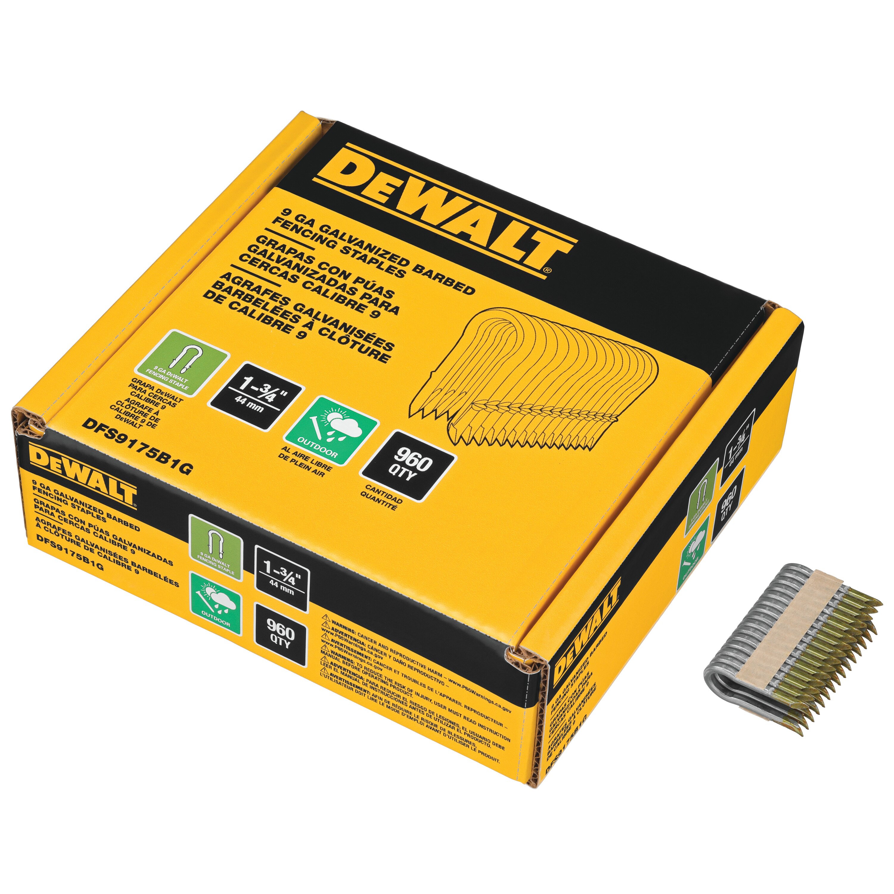 Dewalt Fencing Staples 1 ¾” 9ga Galvanized Barb Staple 960 pieces/box ...